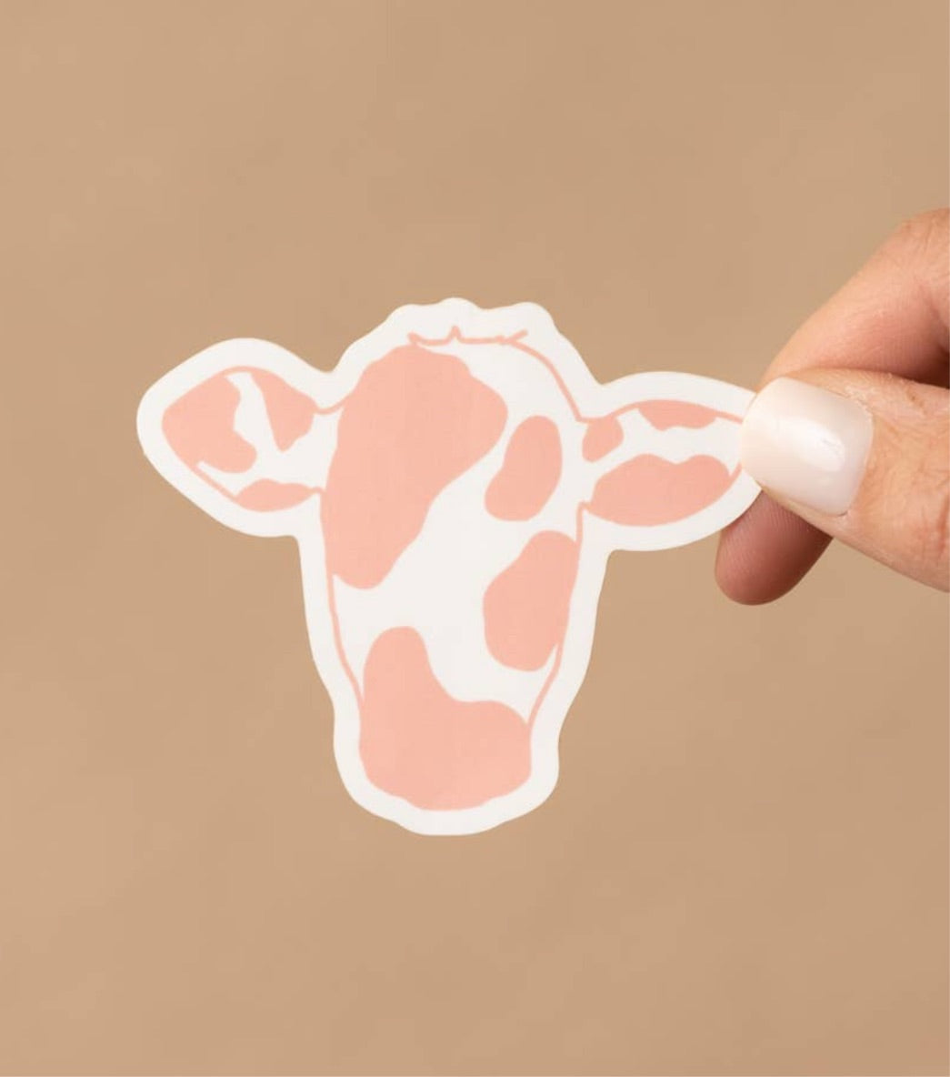 Pink Cow Head | Sticker – Lexington and Gray